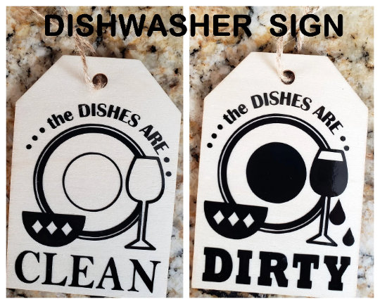 Dishwasher Sign, Clean and Dirty Dishes Sign, Clean and Dirty ...