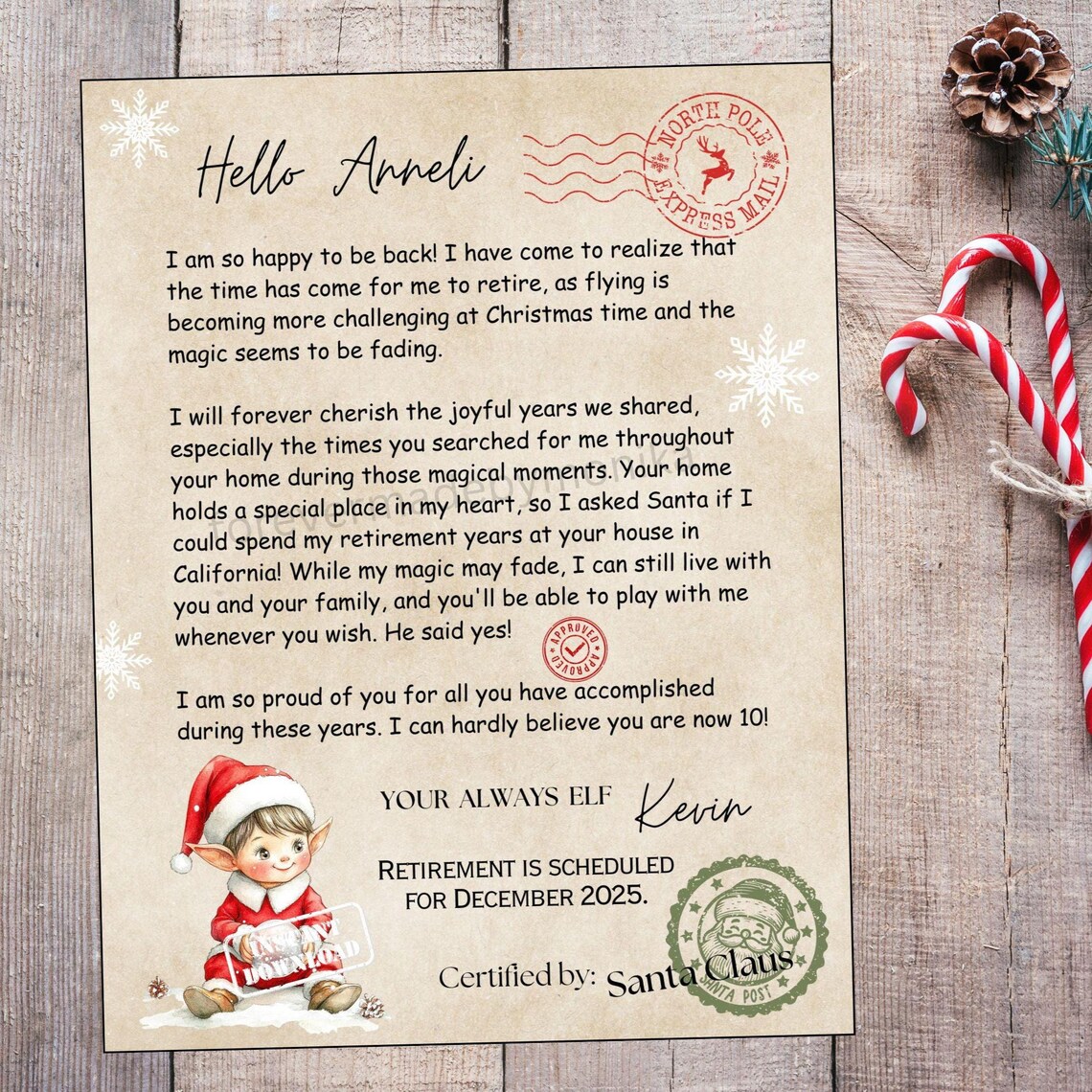 Retirement Elf Letter, Elf Letter, Time to Retire for Elf, Elf - Etsy