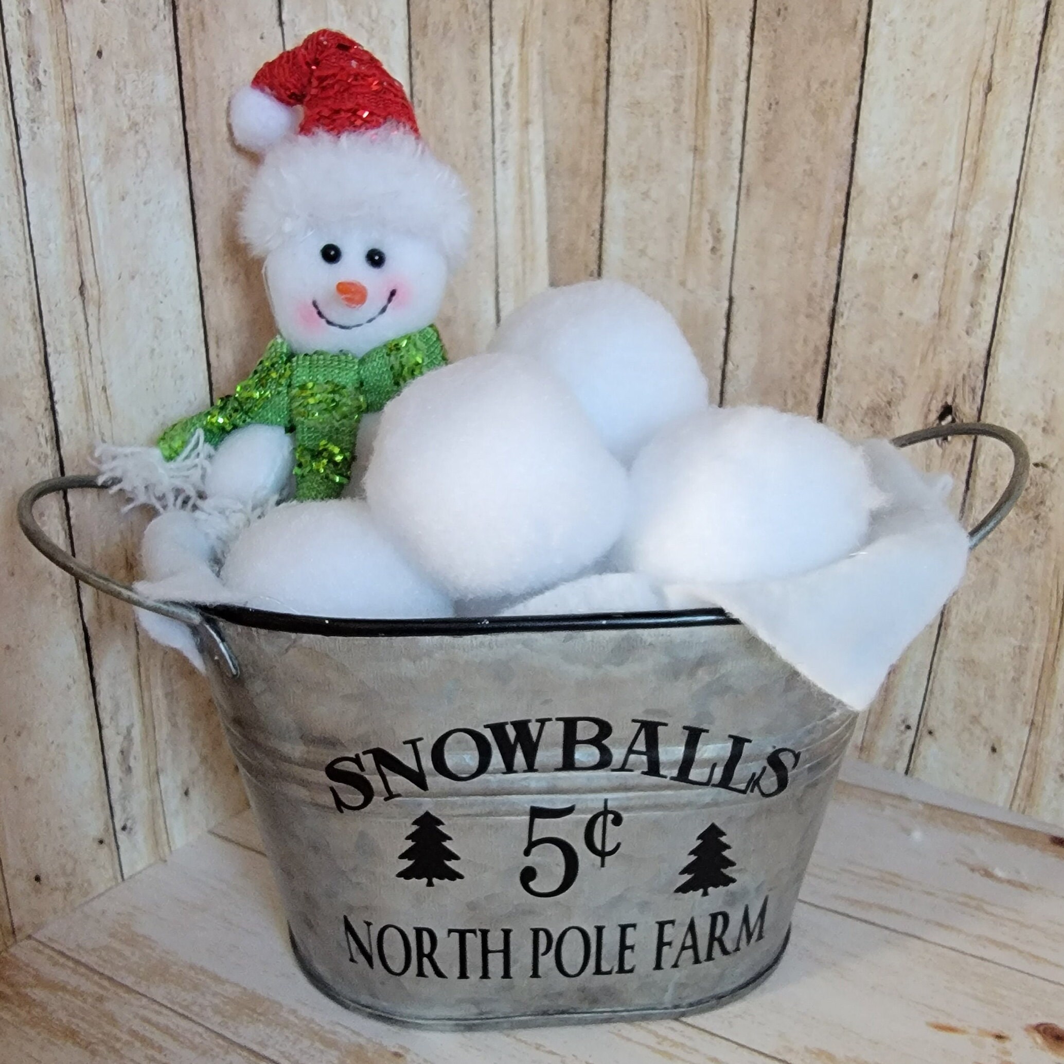 Snowballs Bucket. Snowballs Decor. Christmas Decor - Etsy