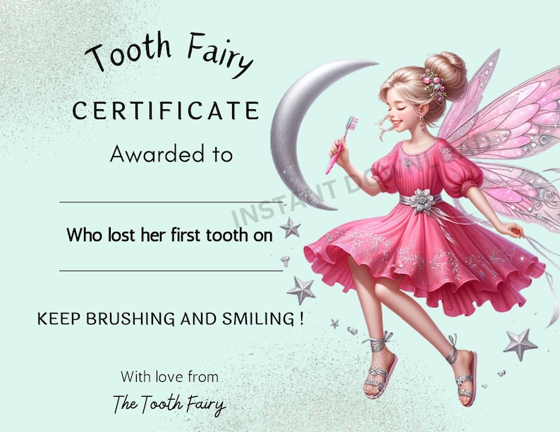 Toothfairy Certificate/toothfairy/ Tooth/ Teeth/lost Tooth Certificate ...