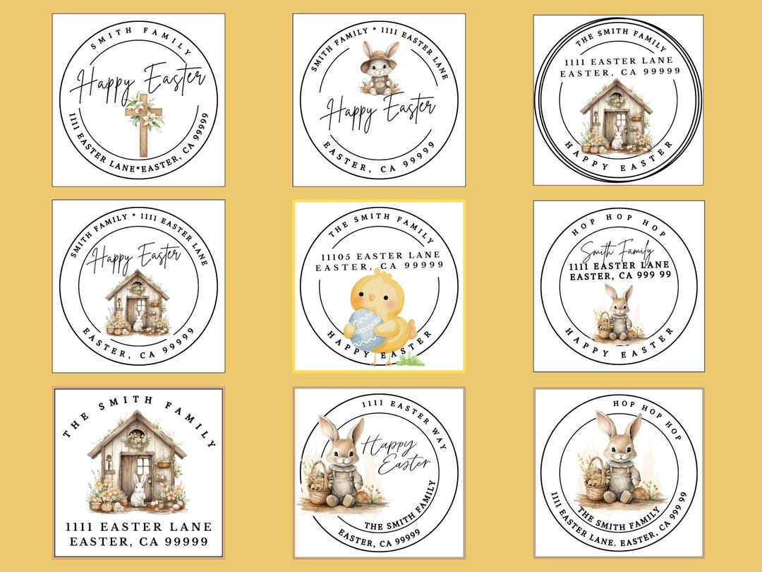 Easter Address Labels/address Labels/ Easter// Easter Return Address ...