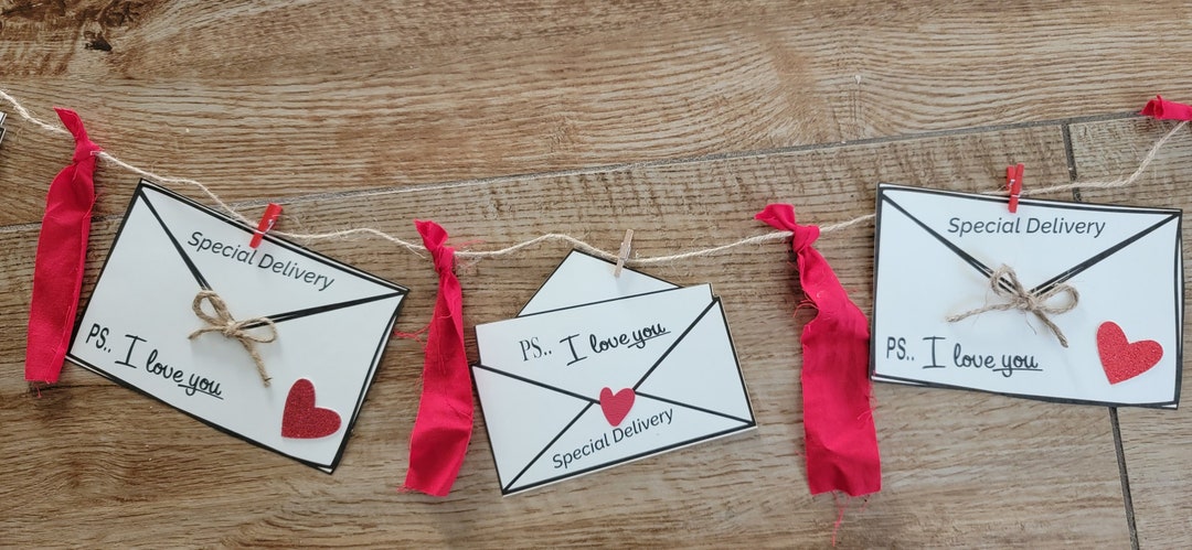 Valentine's Day Banner, Heart Banner, Ribbon Banner , Love Letters ...