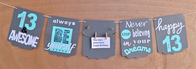 Teen Banner, 13 Birthday Banner, 13 and Awesome - Etsy