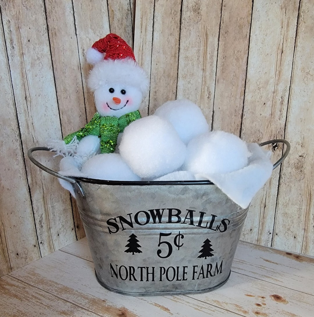 Snowballs Bucket. Snowballs Decor. Christmas Decor - Etsy