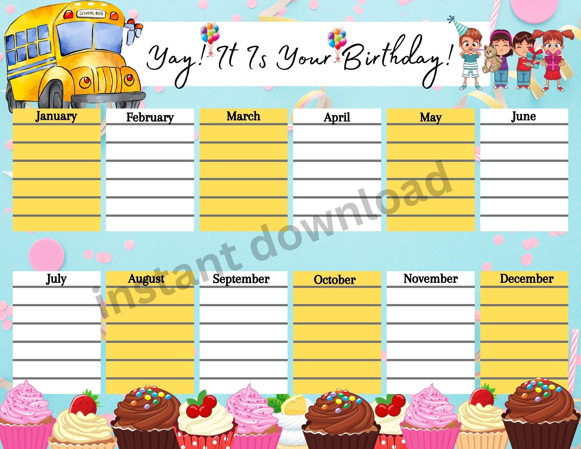 Classroom Tracker/ Birthday Tracker/classroom Birthday Tracker/happy ...