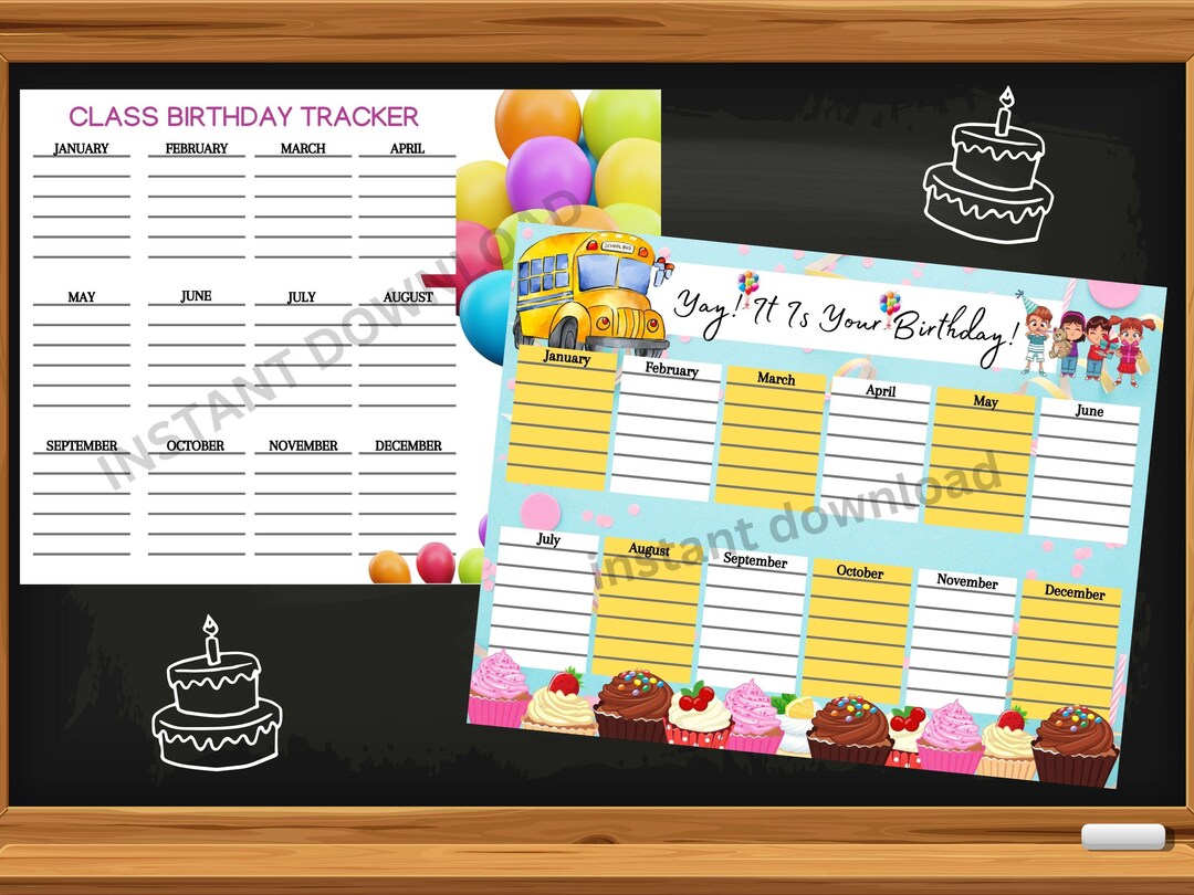 Classroom Tracker/ Birthday Tracker/classroom Birthday Tracker/happy ...