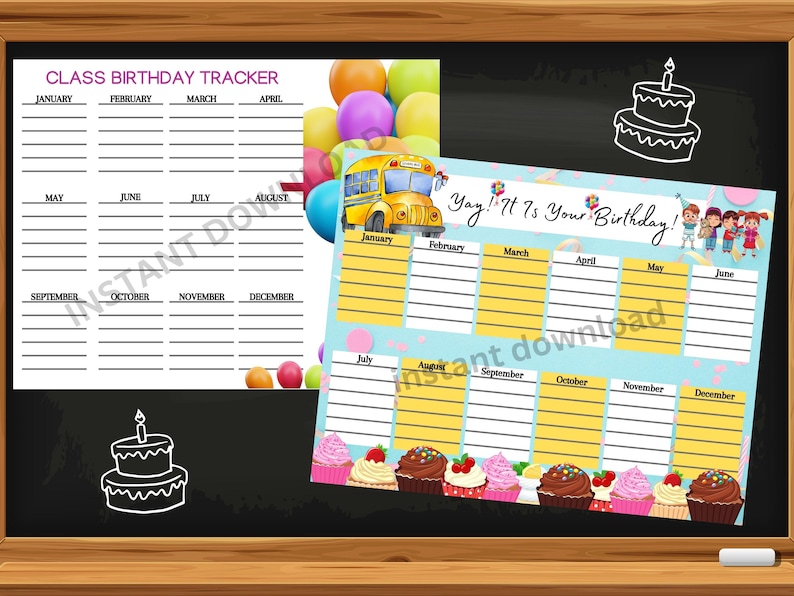 Classroom Tracker/ Birthday Tracker/classroom Birthday Tracker/happy ...