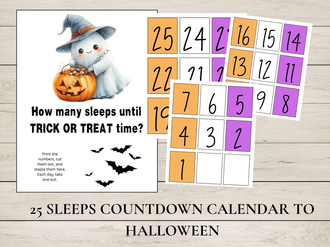 Halloween Countdown, Countdown to Halloween, Ghost, Halloween Calendar ...