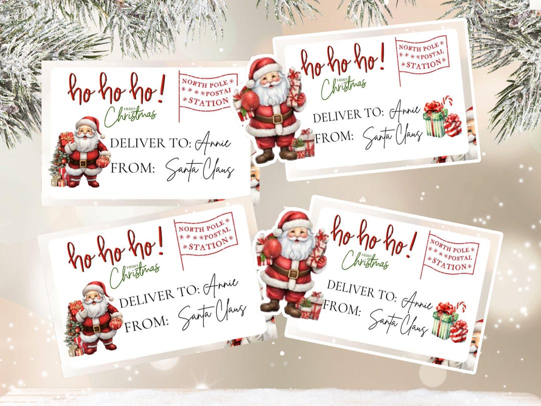 Delivery Stickers/ Santa Deliver To/ Christmas Gift Stickers/ Christmas ...