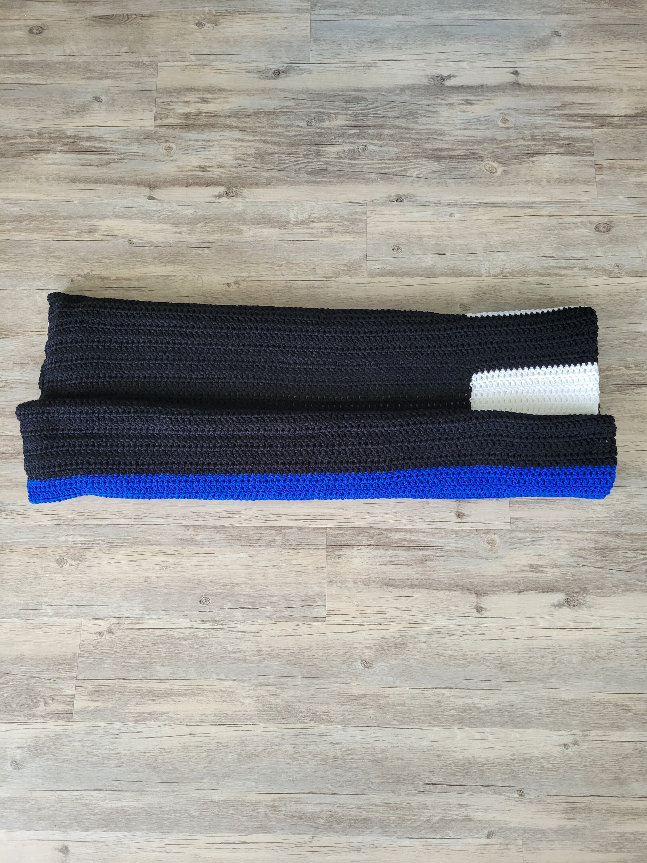 Crochet Thin Blue Line Flag, Custom Crochet Flag, Thin Blue Line ...