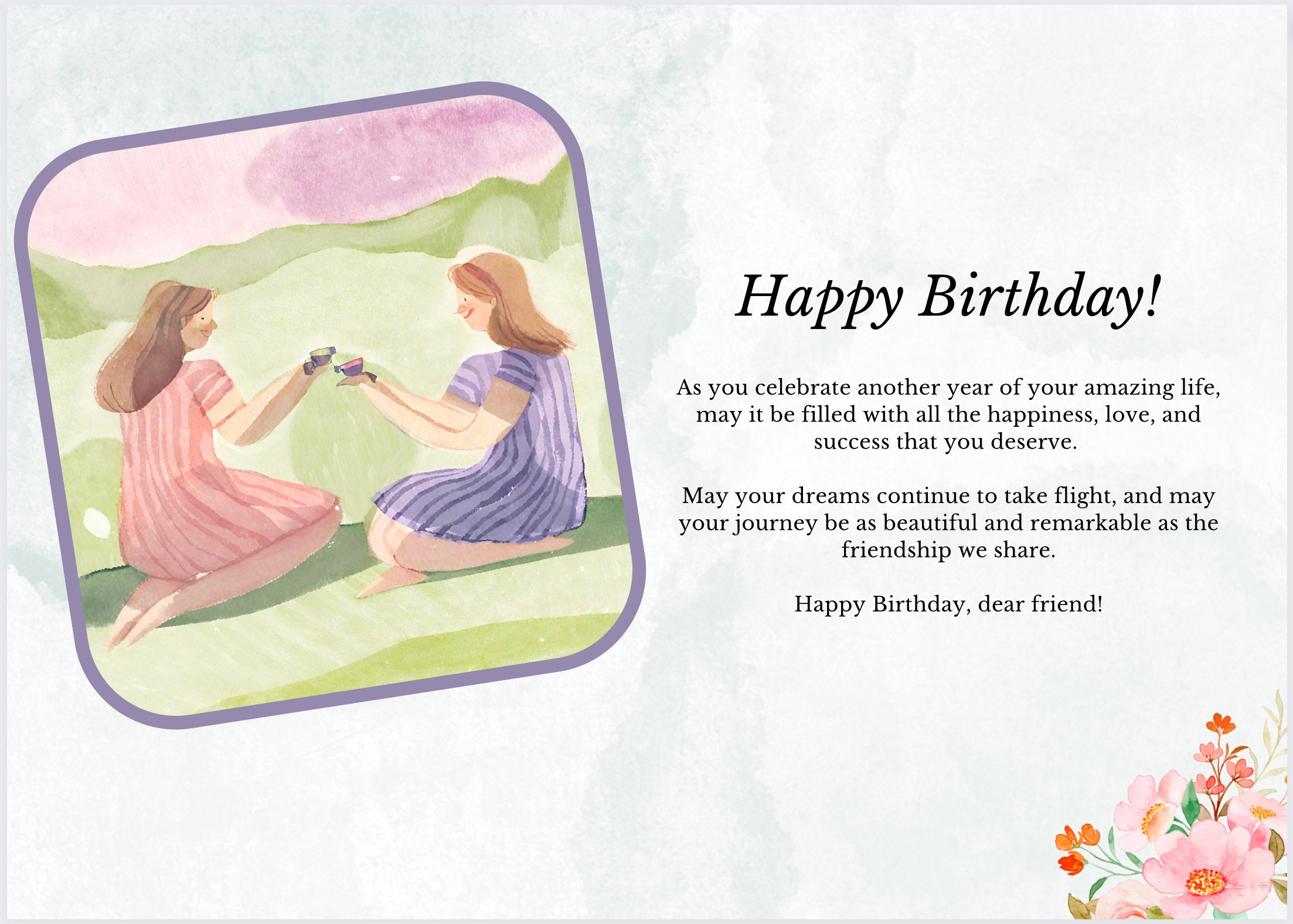Heartfelt Printable Friend Birthday Card - Etsy