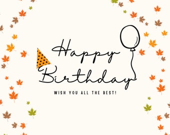 Fall Happy Birthday Card Set of 2 - Handmade With Envelopes, Autumn ...