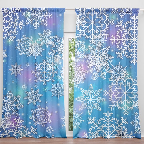 Snowflake Window Curtains Christmas Decorations Xmas Decor - Etsy