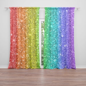 Rainbow Window Curtains Colorful Drapery Curtain Panels Lgbt Window ...