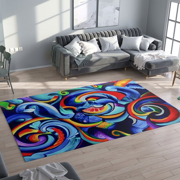 Psychedelic Rug - Etsy