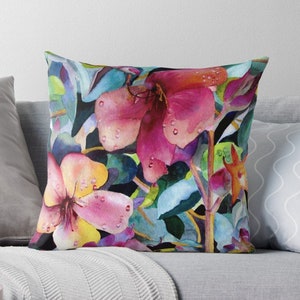 Flowers Pillow Artsy Pillow Unique Gift Floral Pillows for Couch Flower ...