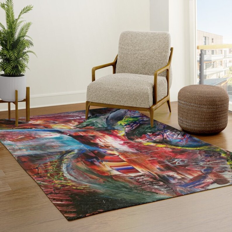 Abstract Art Rug Colorful Rugs Psychedelic Rugs Psychadelic - Etsy