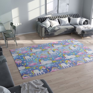 Unicorn Rug Kids Rug Unicorn Decor Girls Rug Colorful Rug Girly Rugs ...