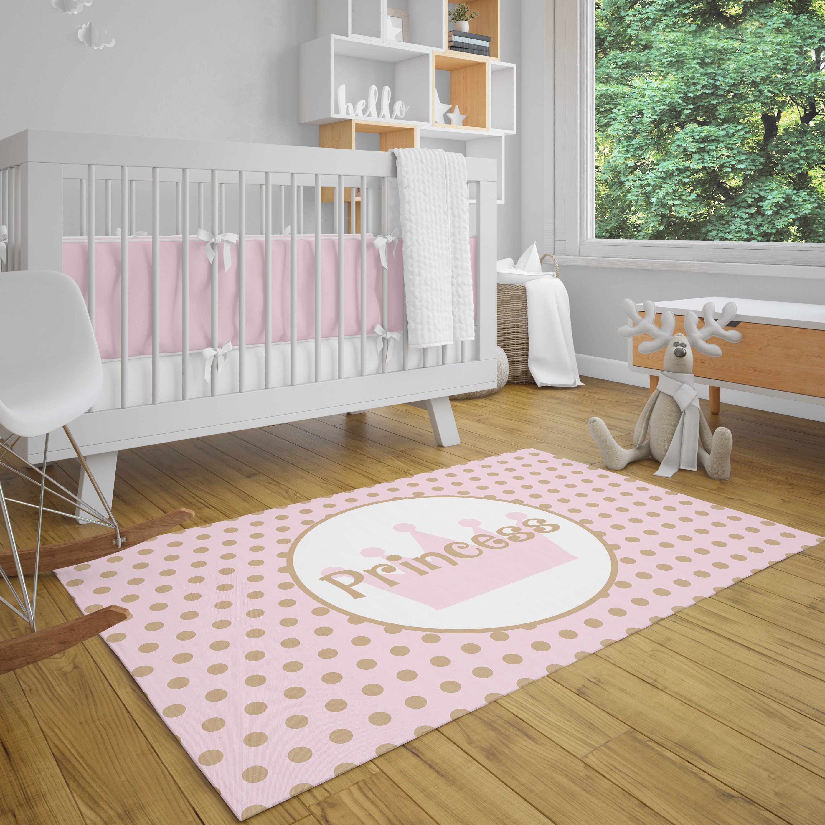 Pink & Gold Polka Dot Princess Rug princesses rug girly rugs | Etsy