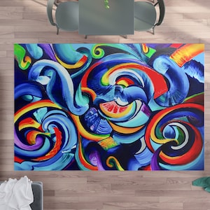 Colorful Rug Abstract Art Rugs Psychedelic Rug Colorful Floor Rug ...