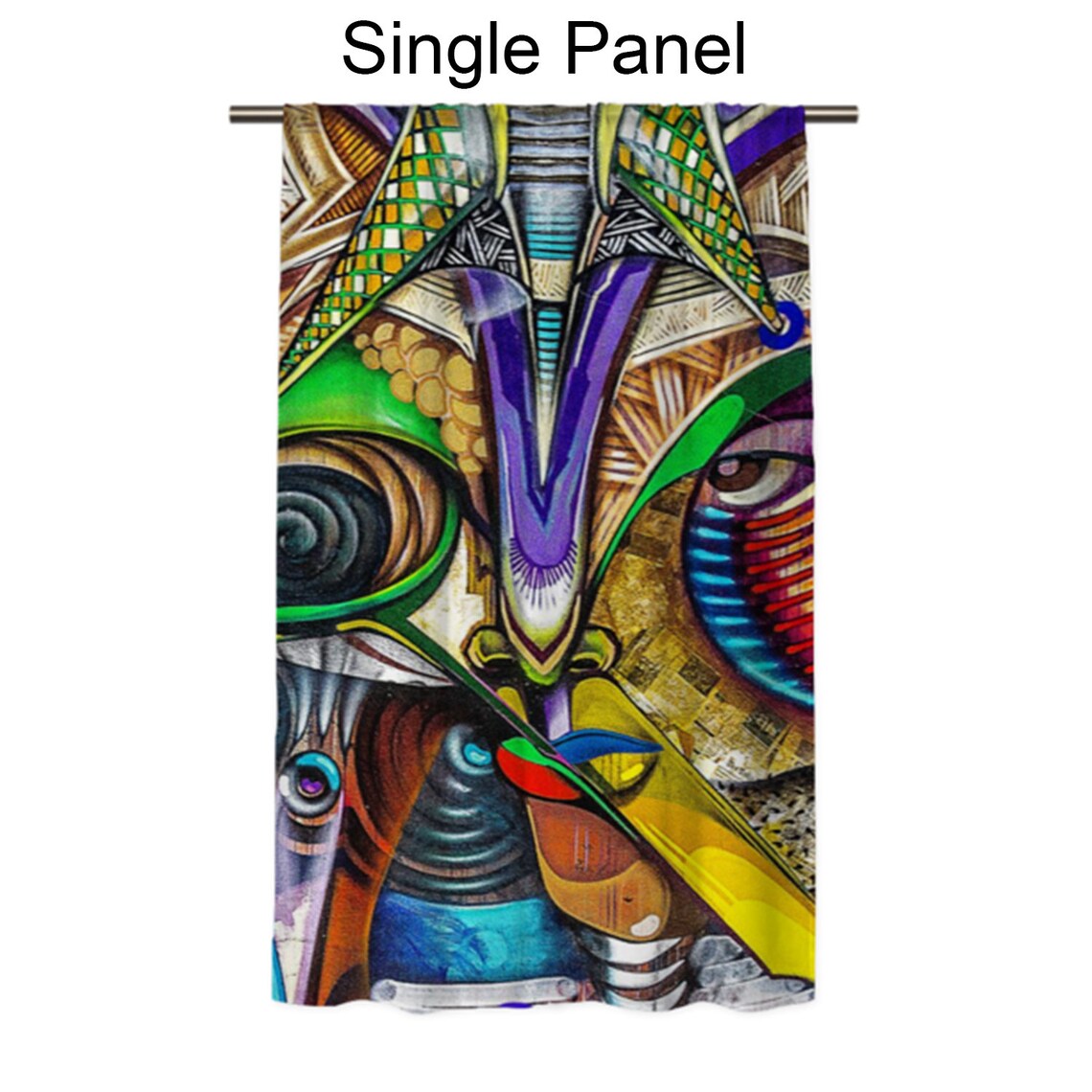 Graffiti Window Curtains Colorful Drapery Curtain Panels African Window ...