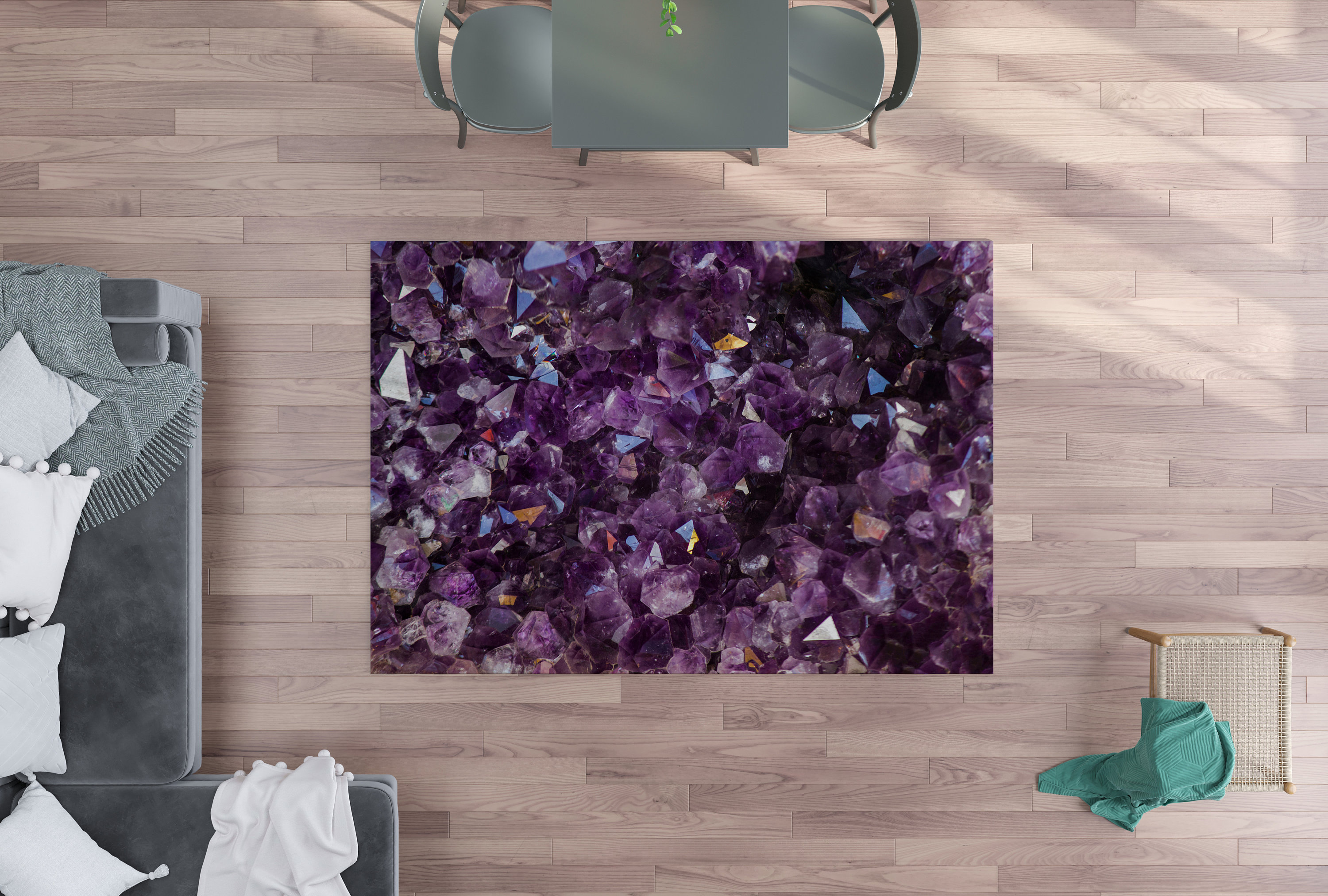 Amethyst Rug Crystal Rugs Purple Floor Mat Spiritual Rugs 2x3 3x5 4x6 ...