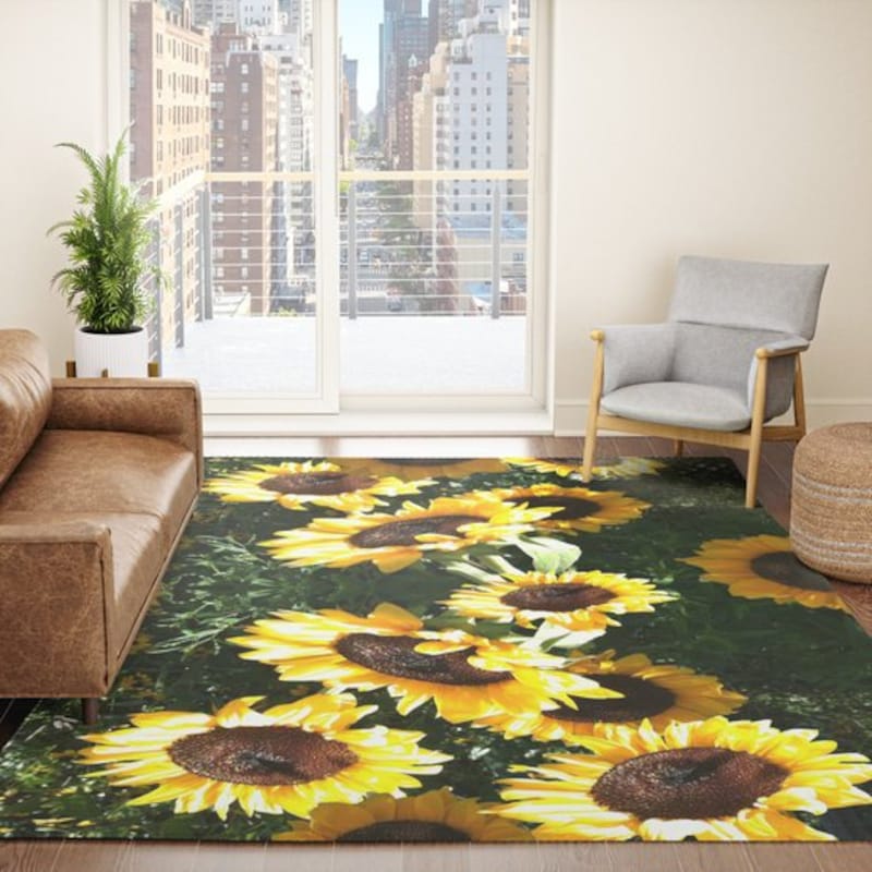Sunflower Area Rug - Etsy