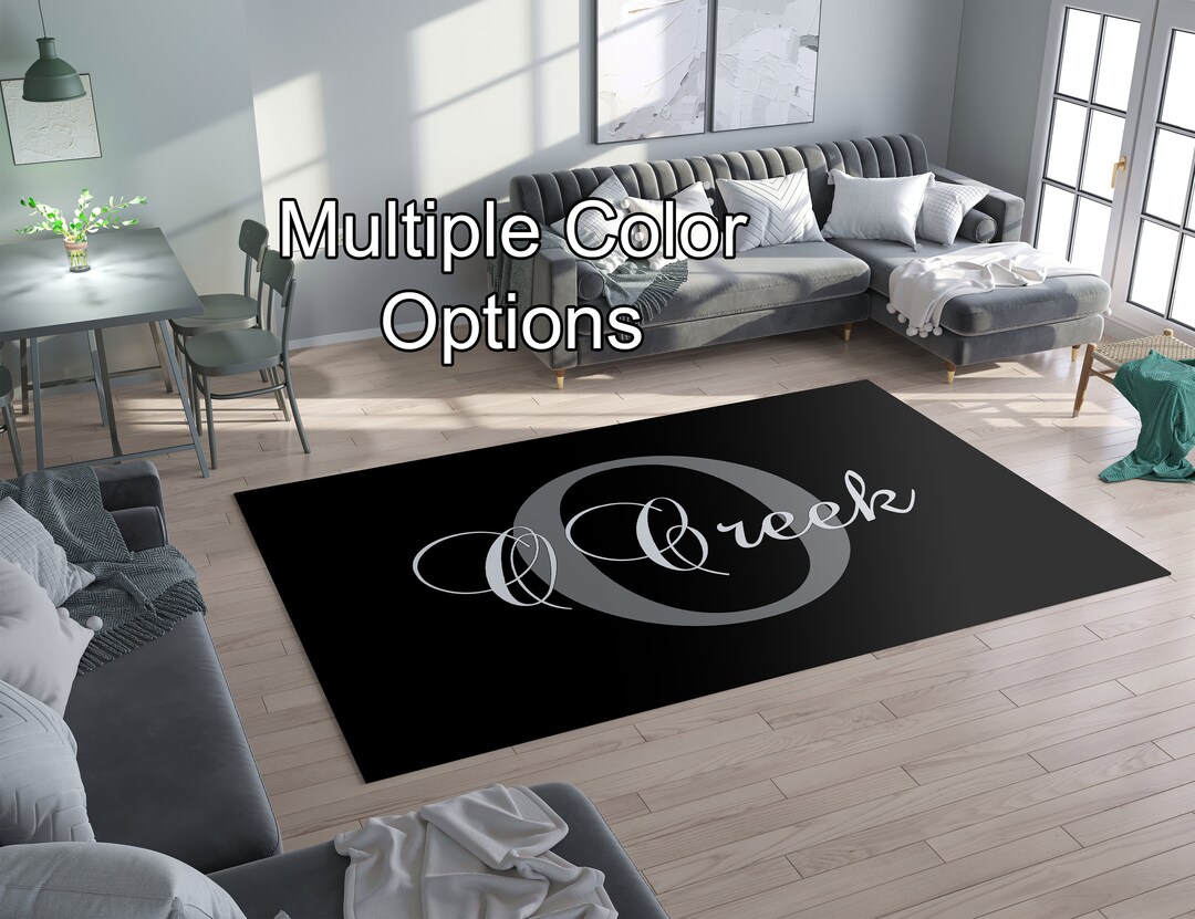 Custom Monogram Rug Letter Personalised Rug Name Personalized Floor ...