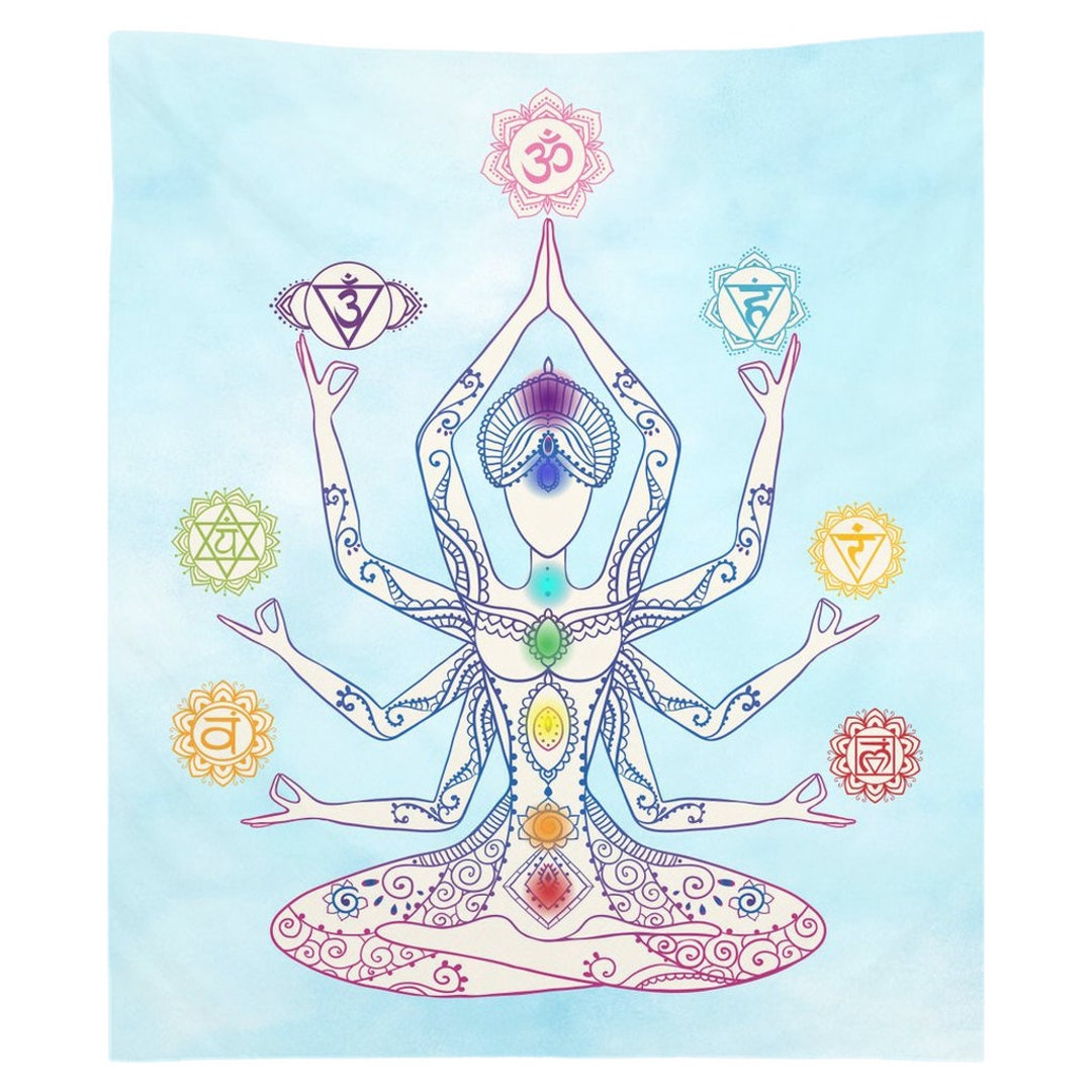Chakra Meditation Tapestry Chakra Wall Hanging Chakras Tapestries ...