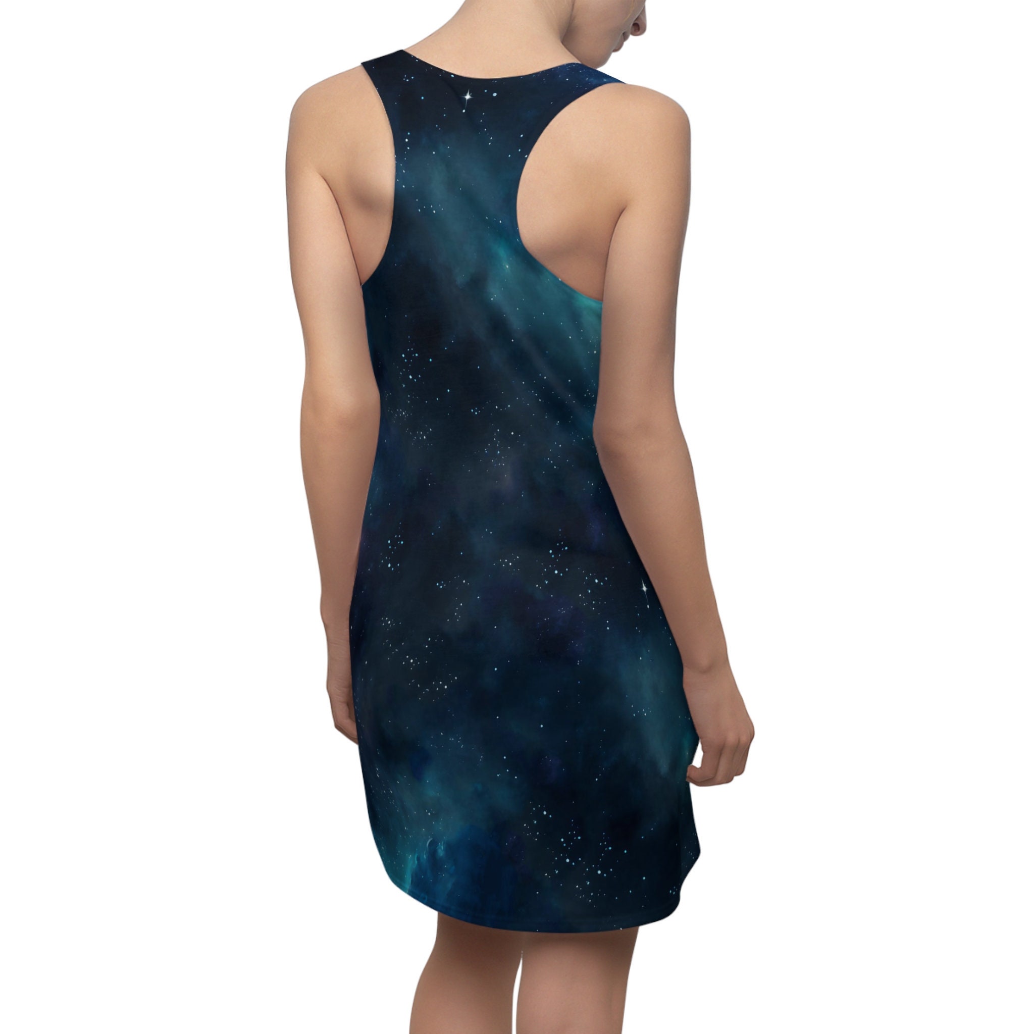 Metatron's Cube Dress Sacred Geometry Sleeveless Dress Blue Galaxy ...