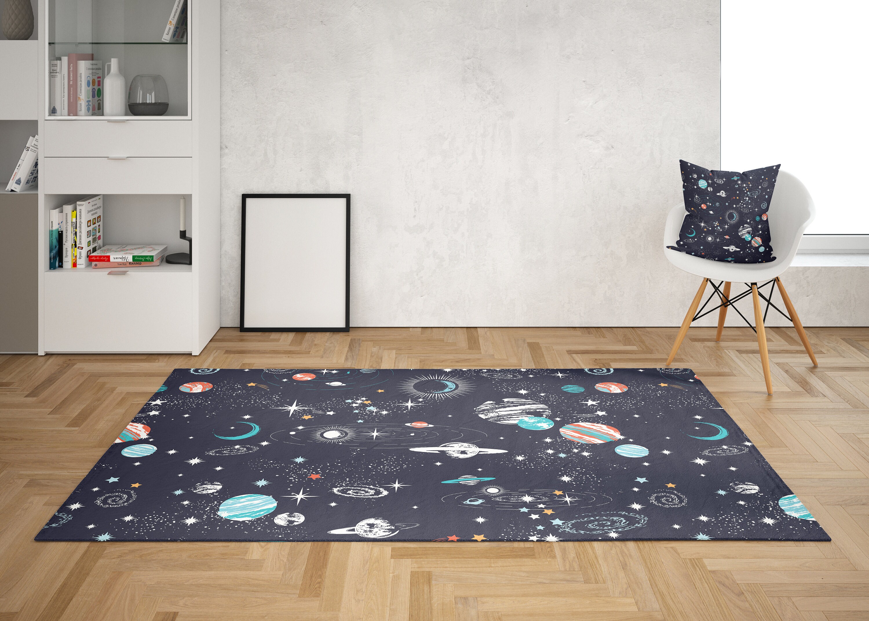 Space Galaxy Rug Blue Orange Space Rug Girls Boys Rug Kids - Etsy