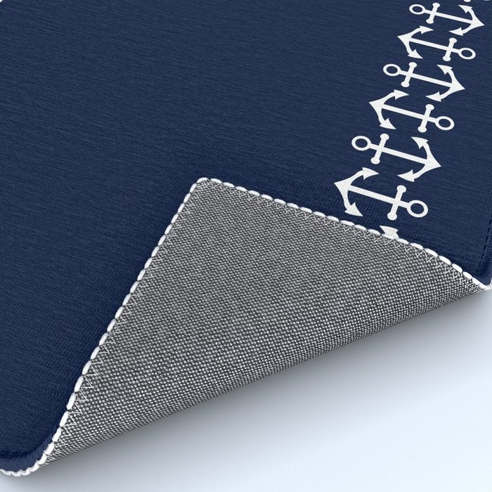 Anchor Rug Navy & White Rug Nautical Rug Boaters Floor Rug - Etsy