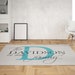 Custom Name Rug Monogram Rug Blue Floor Rug Gray Customized Rugs ...