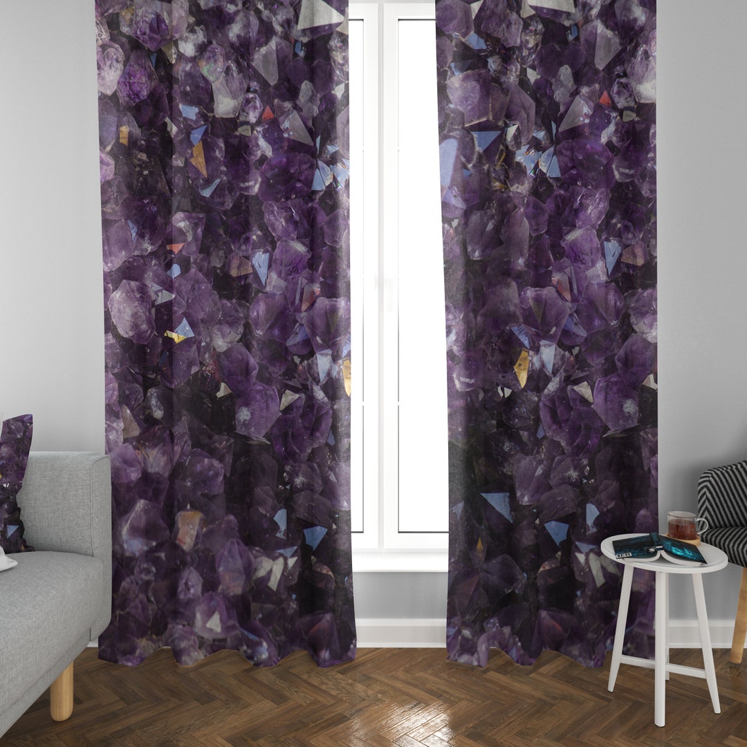 Amethyst Window Curtain Purple Drapery Curtain Panels Spiritual Window ...