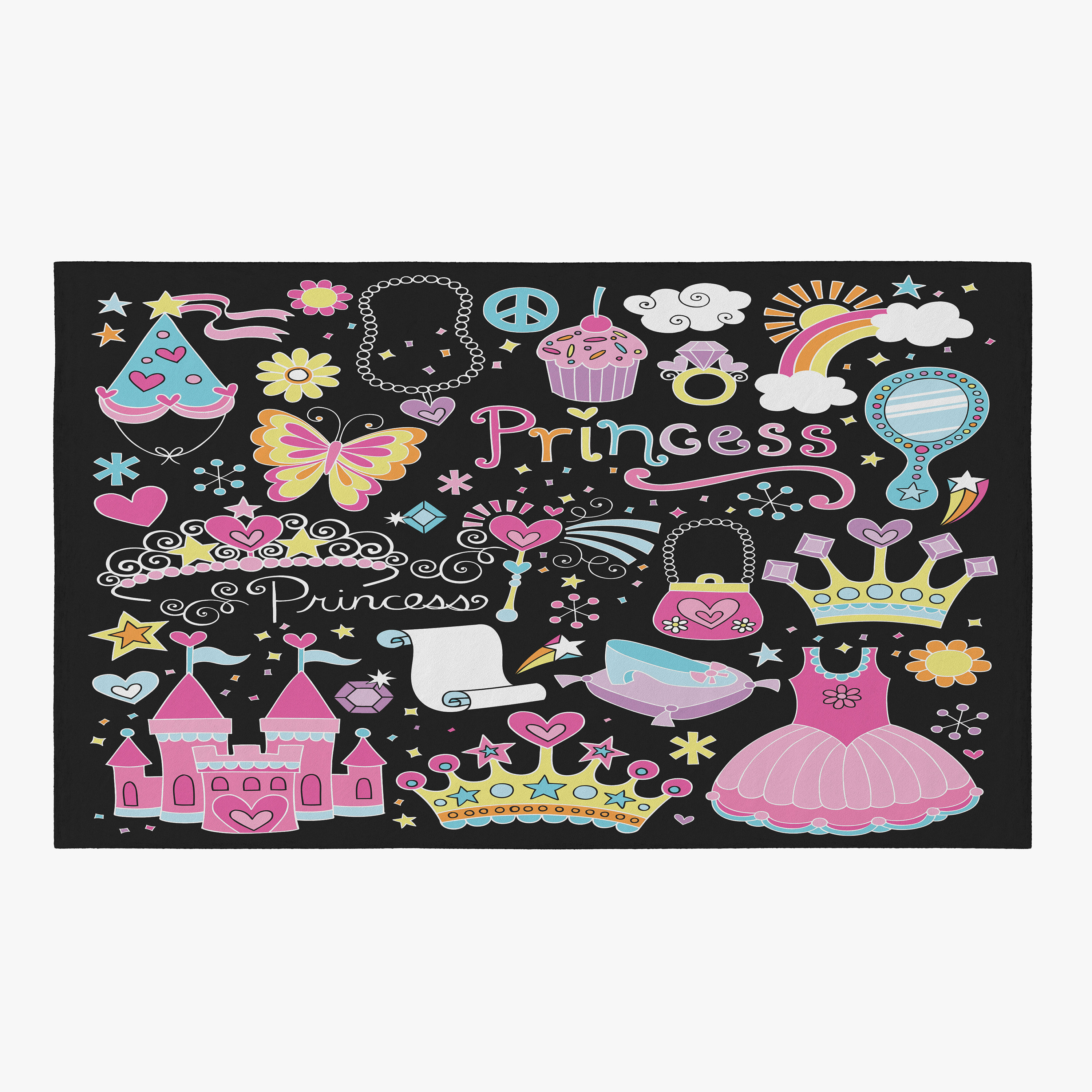 Princess Rug rainbow Rug princess Rug princess Floor Rug pink | Etsy