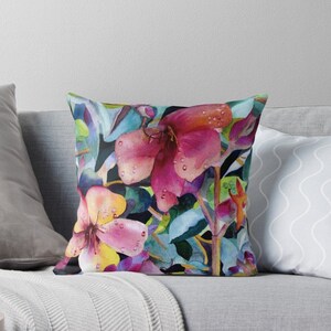 Flowers Pillow Artsy Pillow Unique Gift Floral Pillows for Couch Flower ...