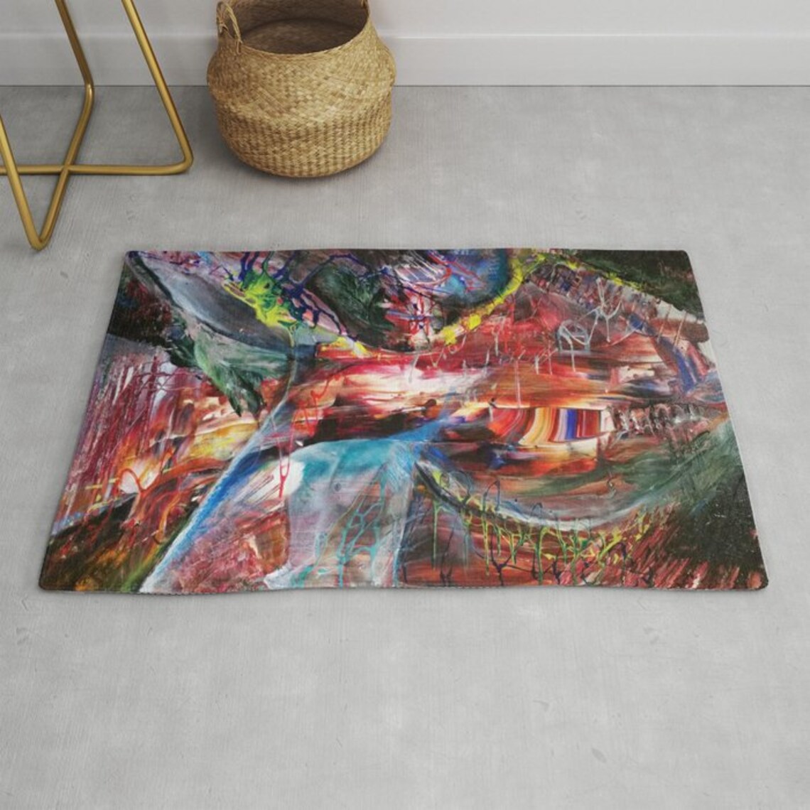 Abstract Art Rug Colorful Rugs Psychedelic Rugs Psychadelic - Etsy