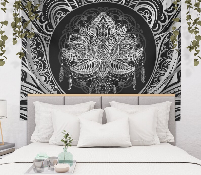 Lotus Tapestry Spiritual Tapestry Sacred Geometry Wall Hanging - Etsy