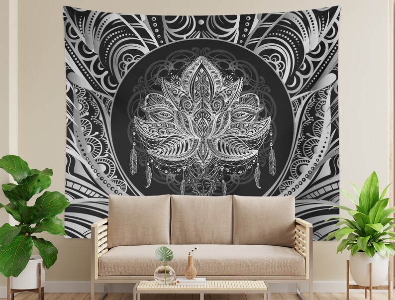 Lotus Tapestry Spiritual Tapestry Sacred Geometry Wall Hanging - Etsy