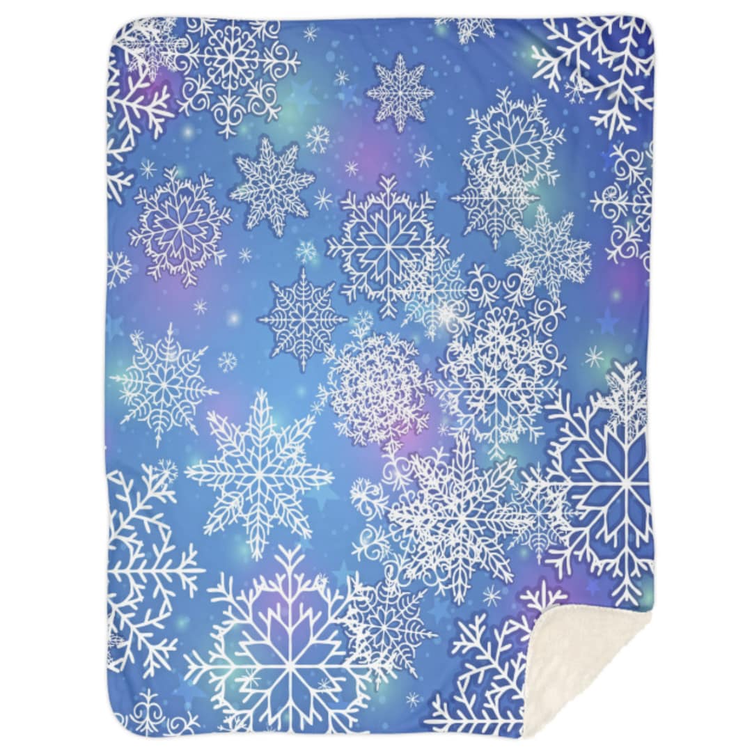 Snowflake Blue Blanket Christmas Decor Xmas Blanket Cute Christmas ...