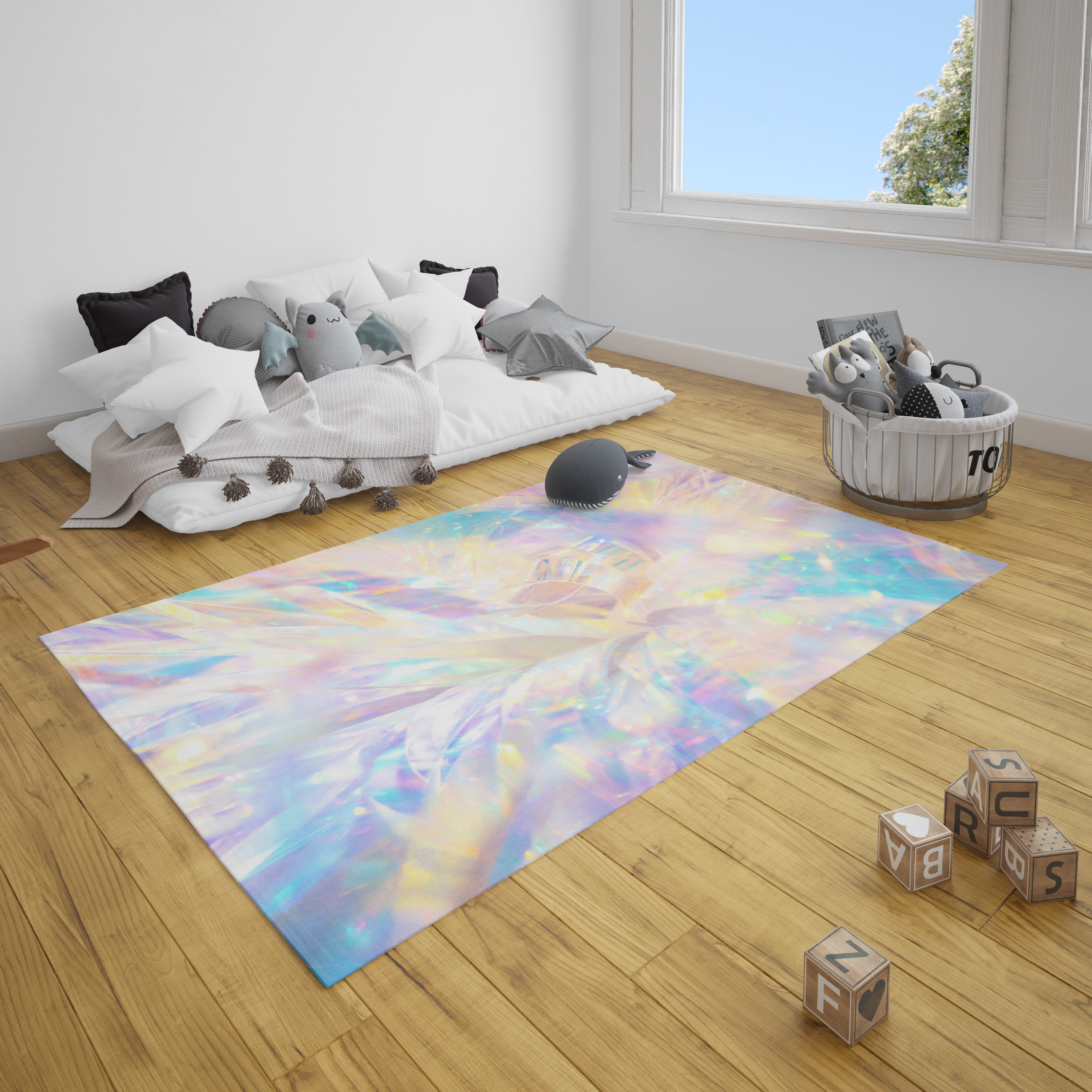 Fairy Rug Princess Rug Colorful Rug Rainbow Floor Rug Pink Mat Girly ...