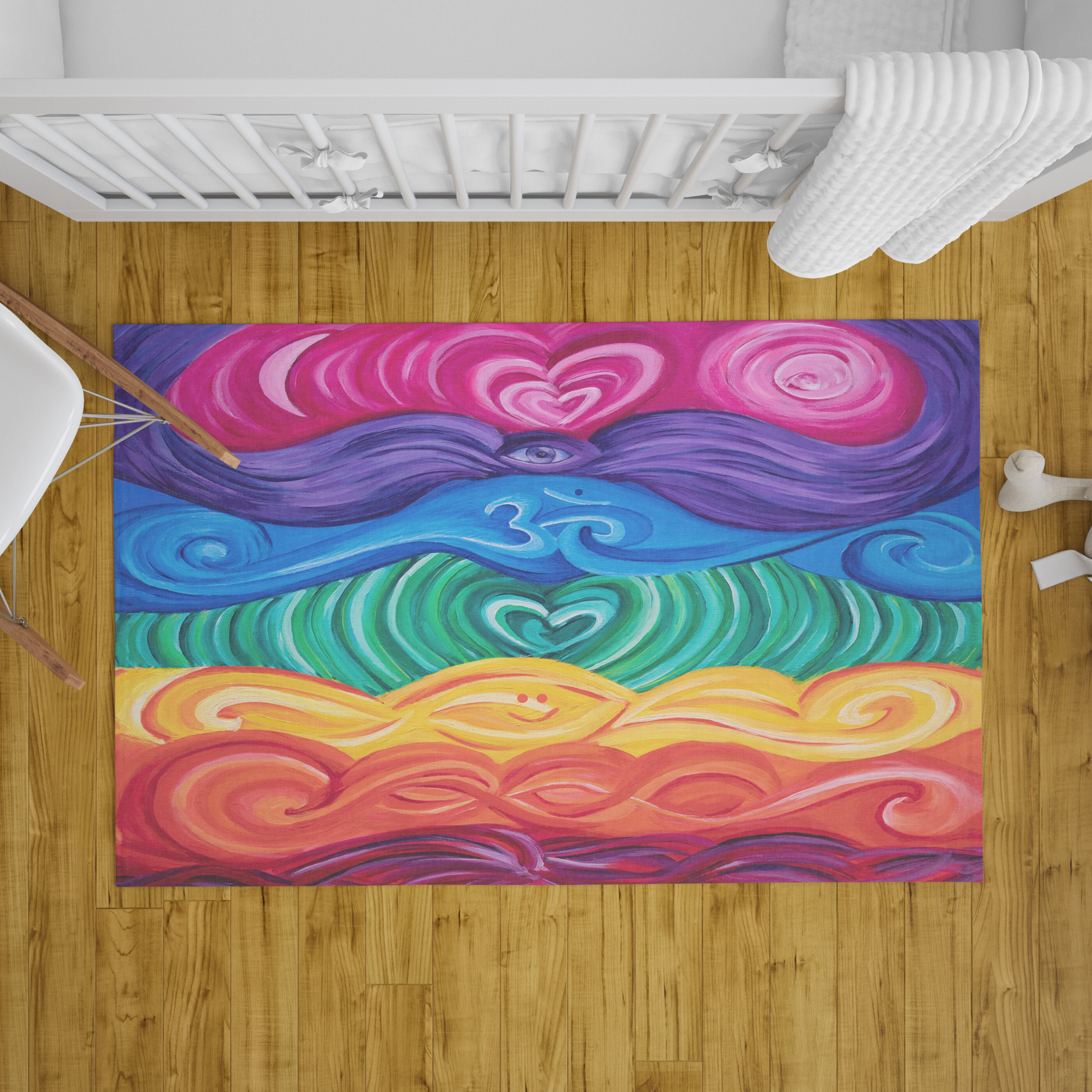 Chakra Rug Colorful Rainbow Rug Floor Rug Mat Spiritual Yoga | Etsy