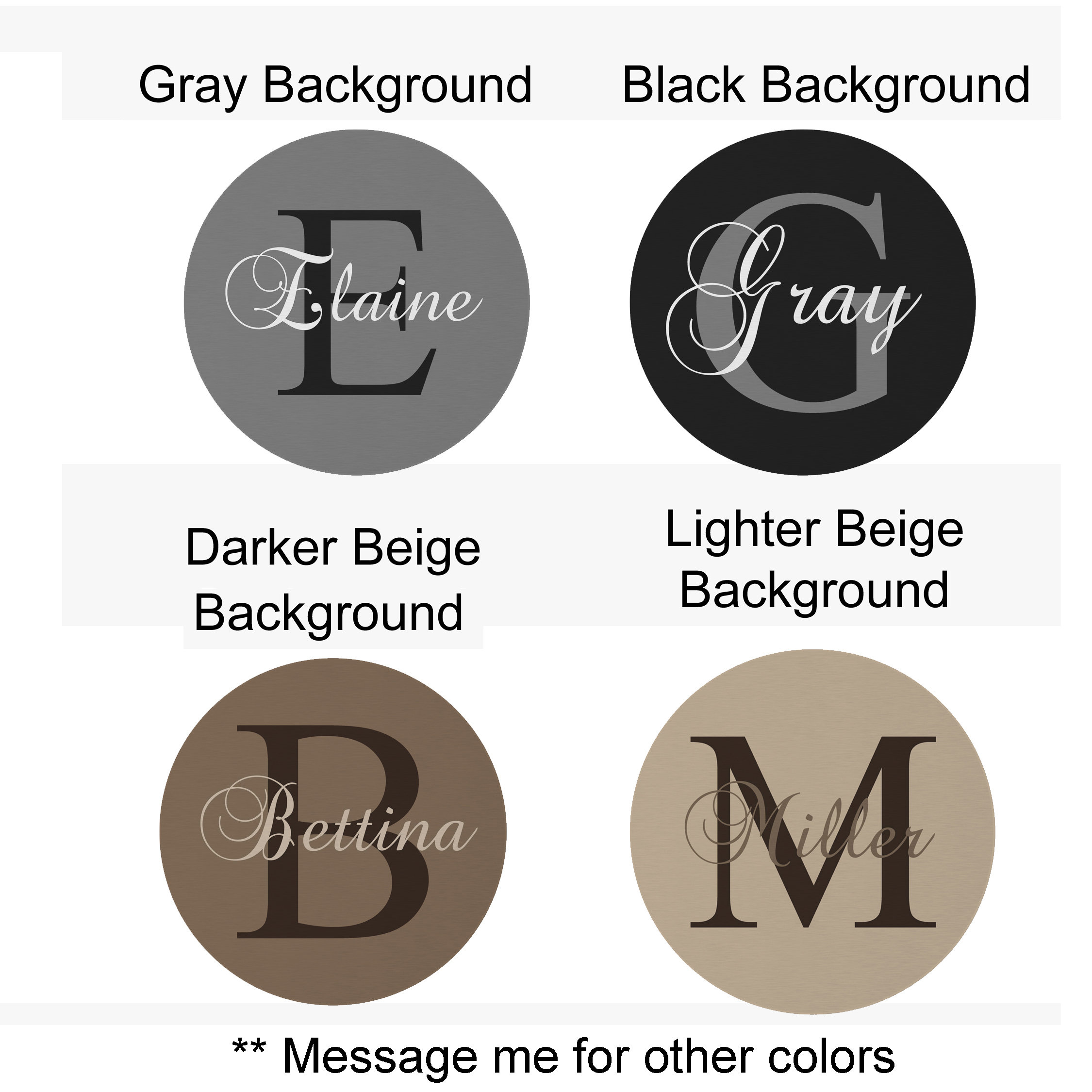 Custom Monogram Round Rug 5ft Letter Personalised Rug Name Personalized ...
