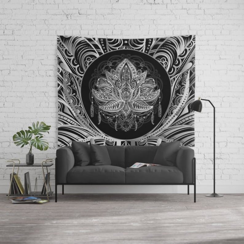 Lotus Tapestry Spiritual Tapestry Sacred Geometry Wall Hanging | Etsy