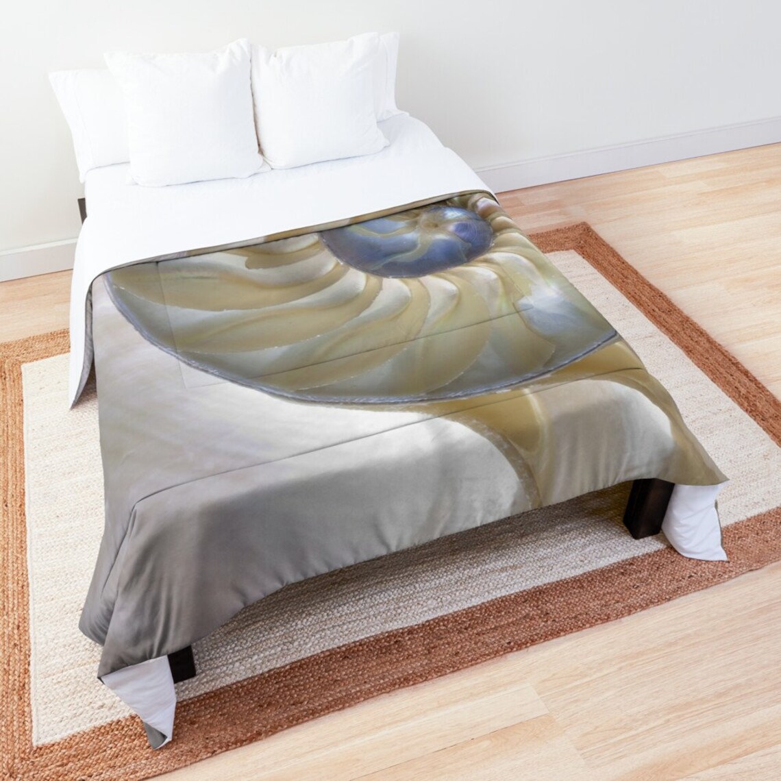Nautilus Shell Comforter or Duvet Cover Ocean Bedding Fibonacci Duvet ...