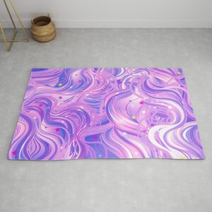 Pink & Purple Rug Princess Rug Girly Rug Girls Floor Rug Pink Mat Kids ...