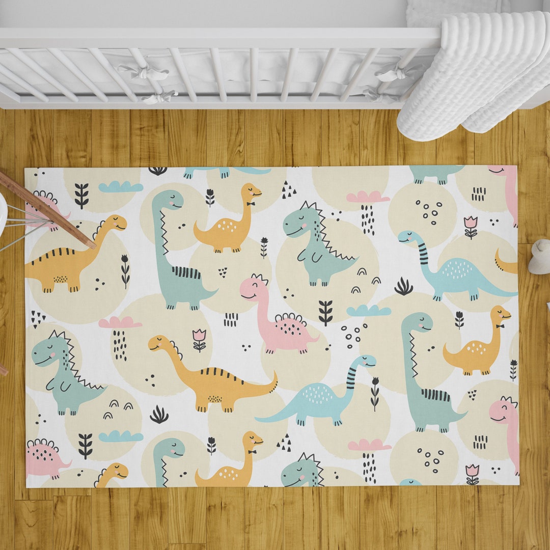 Dinosaur Rug Nursery Rug Boys or Girls Rug Dinosaurs Floor Rug 3x5 4x6 ...