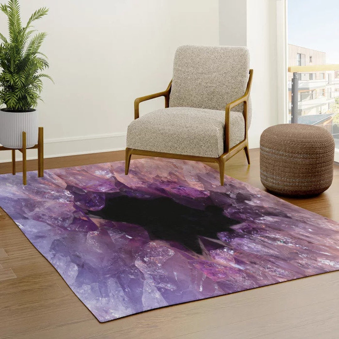 Amethyst Rug Purple Rug Spiritual Rug Purple Floor Rug Mat Amethyst Rug ...