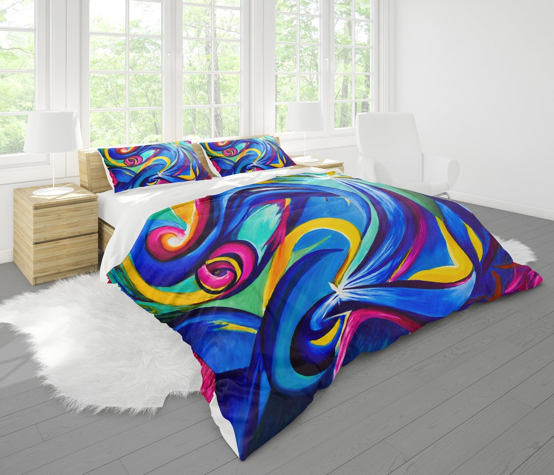 Abstract Art Duvet Cover or Comforter Artsy Bedding Twin Queen - Etsy