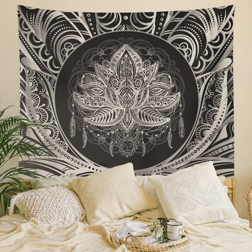 Lotus Tapestry Spiritual Tapestry Sacred Geometry Wall Hanging - Etsy
